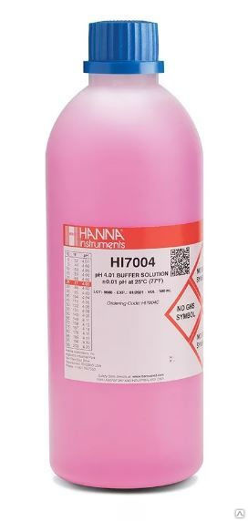Раствор буферный 4,01 рН (HANNA, готовый, 500 мл) HI 7004L, цена в ...